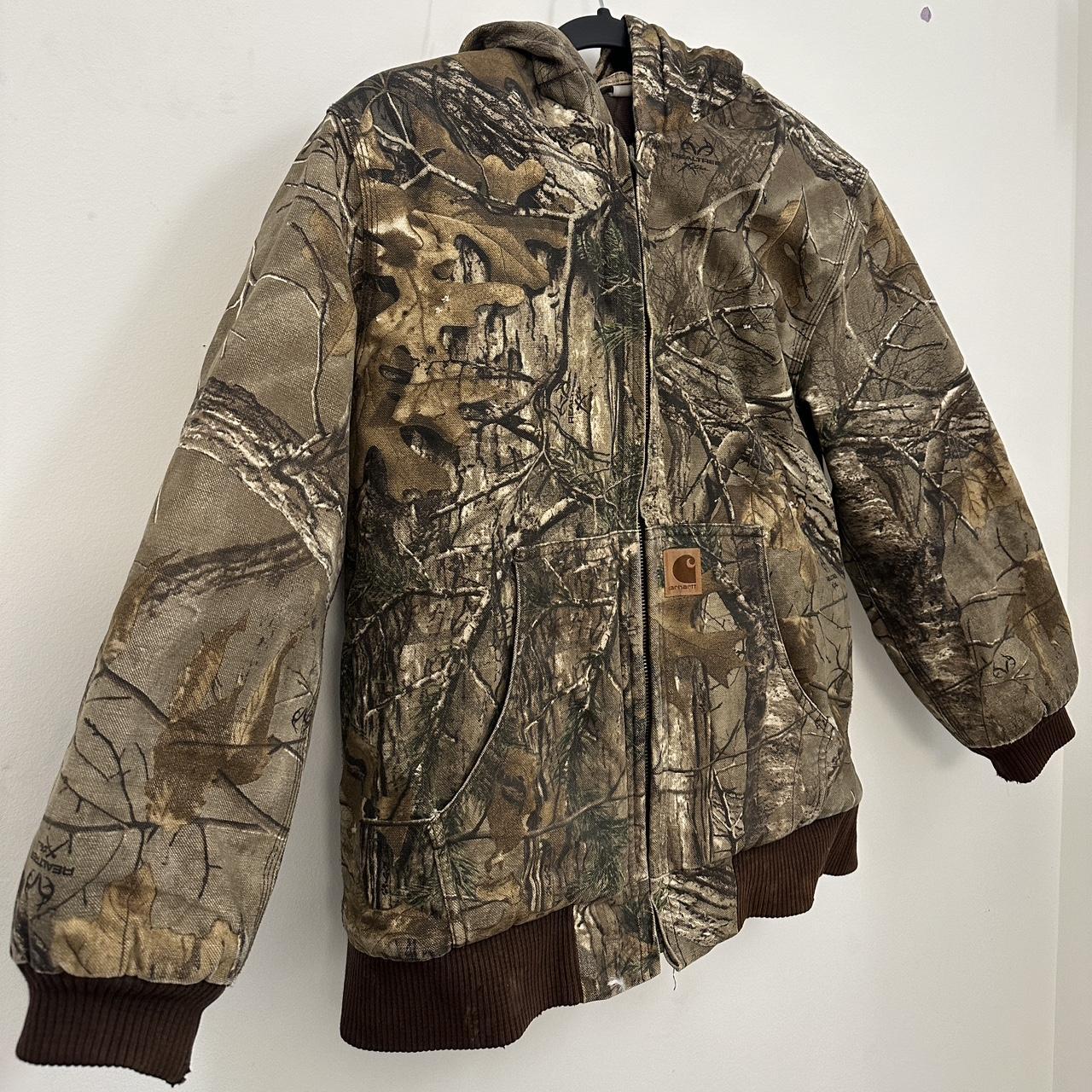 Carhartt Camo Worker Jacket. Youth Size Large. Fits... - Depop