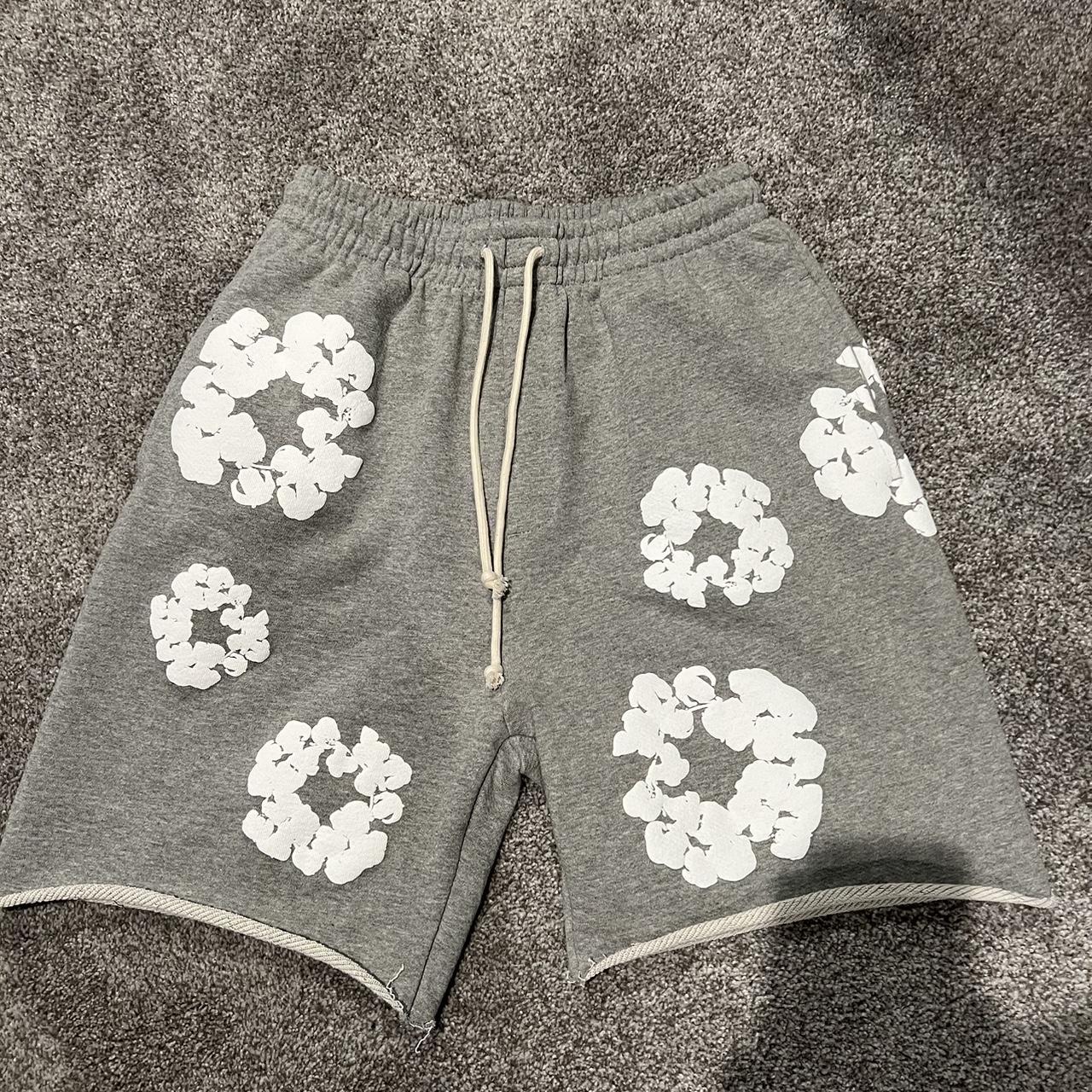 Grey Denim tears shorts size small brand new - Depop