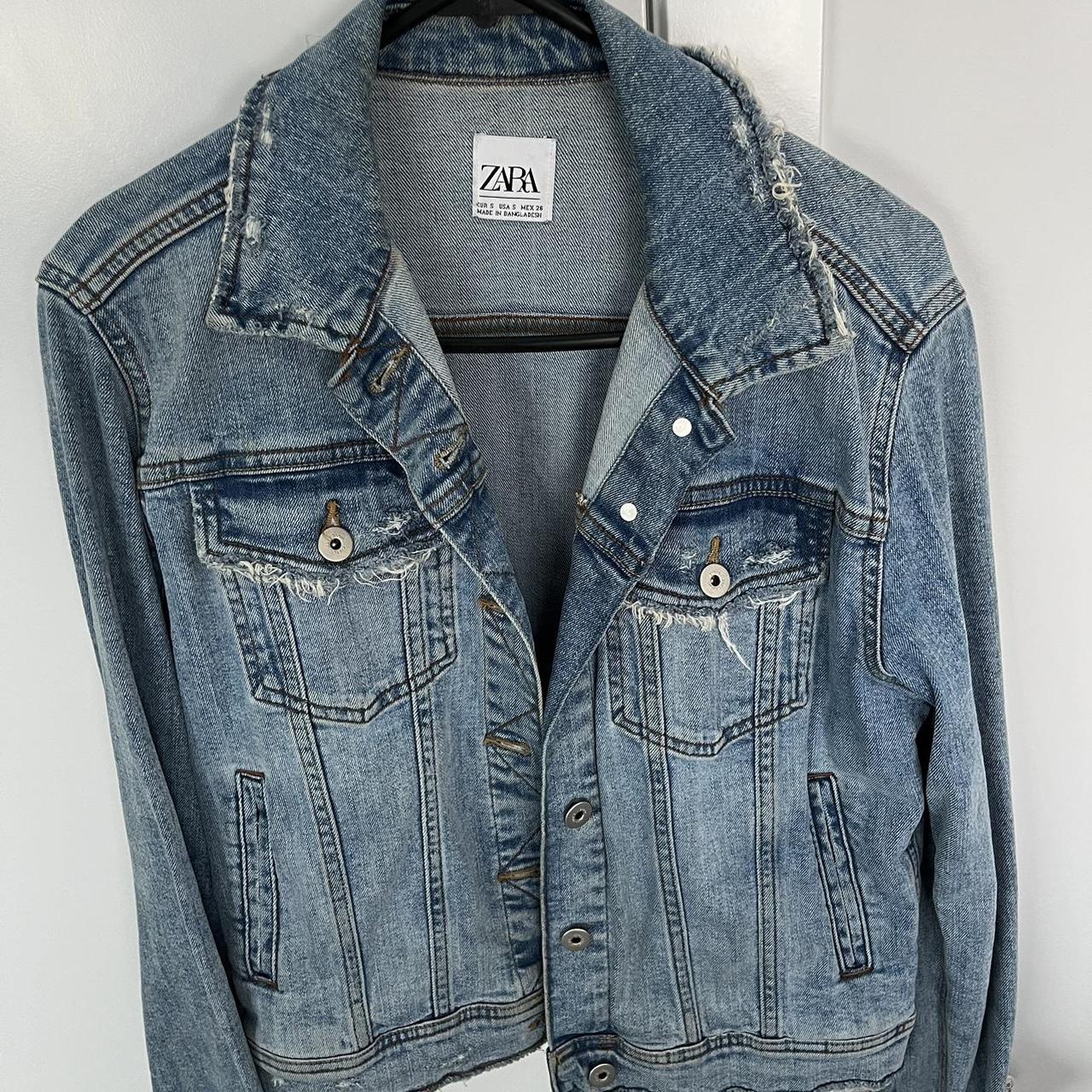 Blue Zara denim jacket #denimjacket Barely worn... | Depop