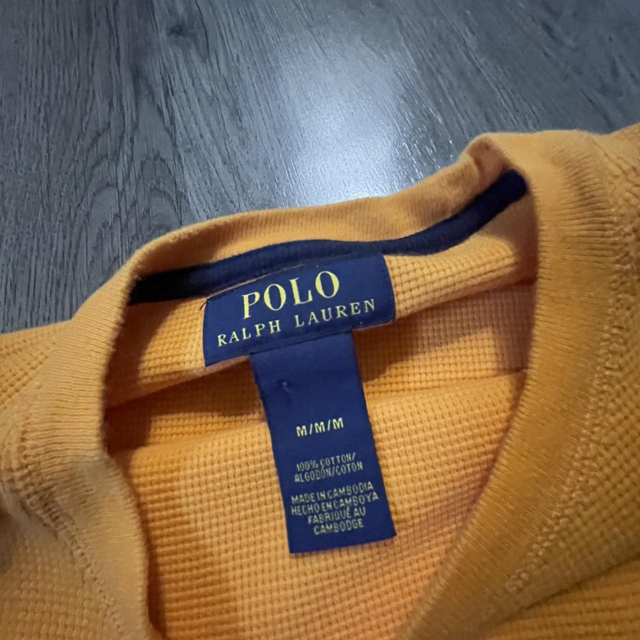Yellow orange polo cru neck#polo mustard yellow,... | Depop