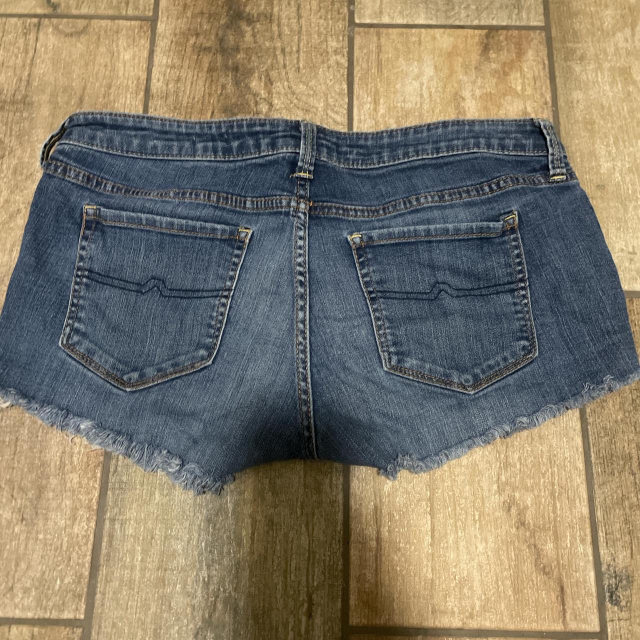 Size 13 low-rise jean booty shorts Barely ever... - Depop