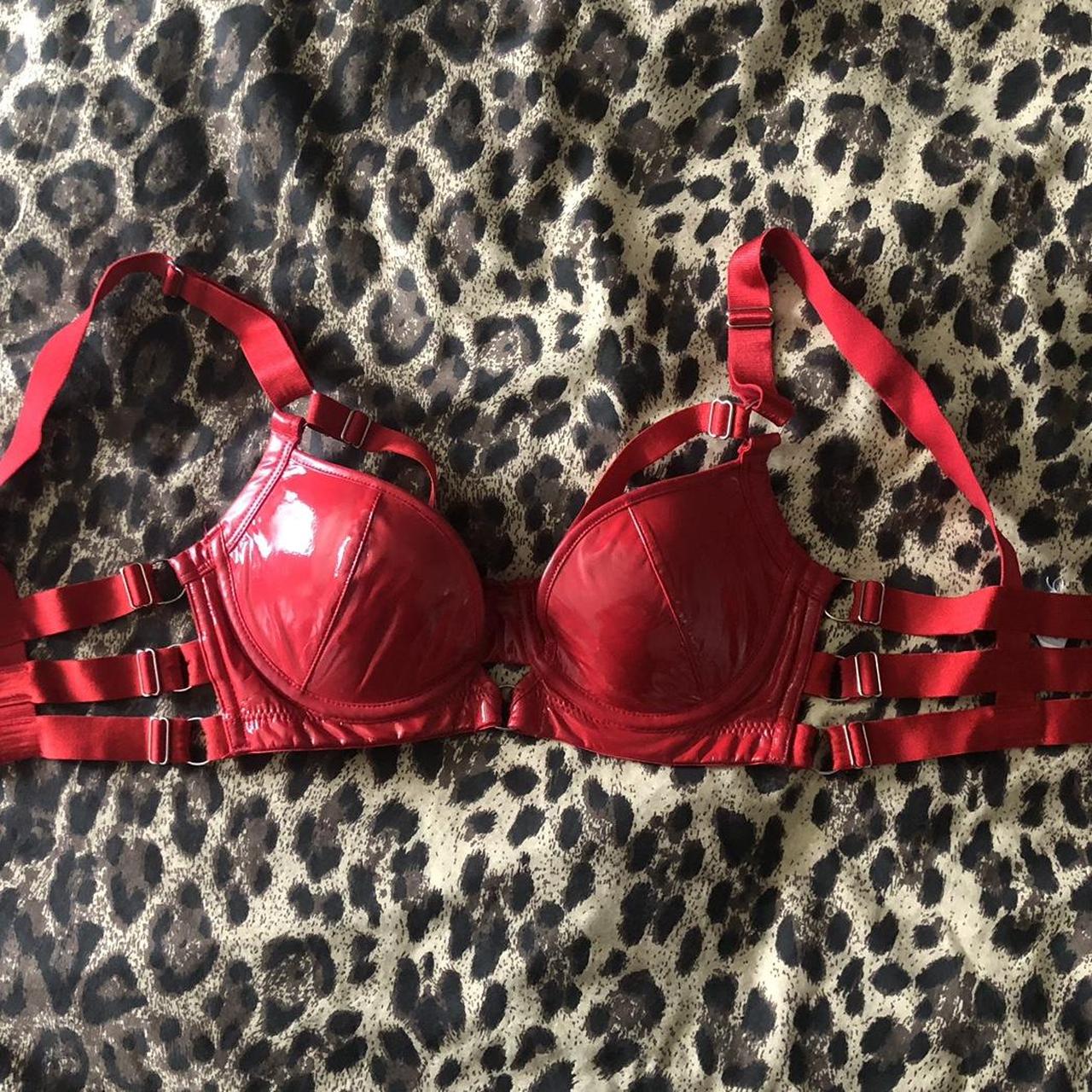 30 b/c super sexy wet look red bra. Have only worn... - Depop