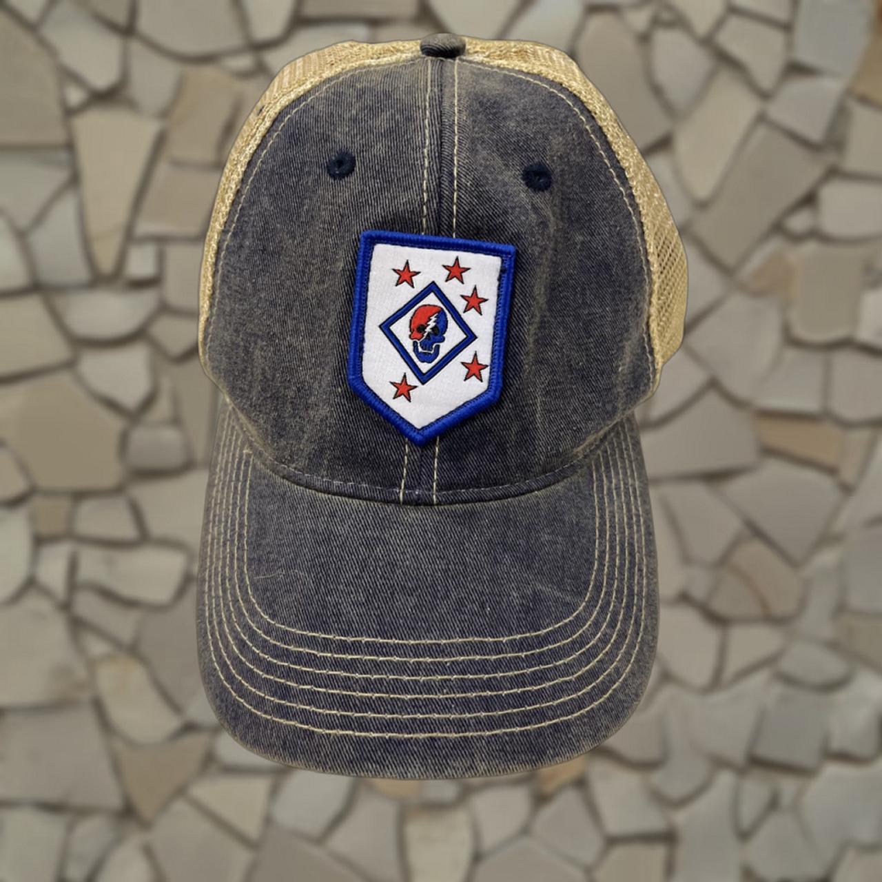 This vintage-style snapback hat features a USMC... | Depop