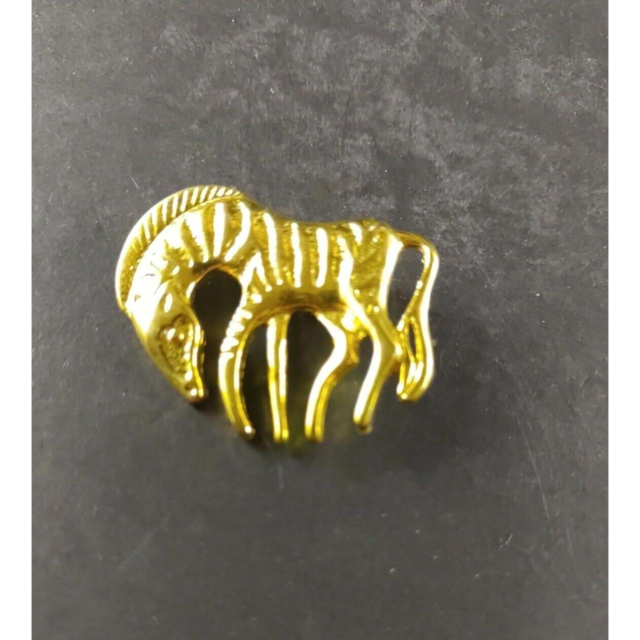 Zebra Gold Color Pin Jewelry Africa jungle wild... - Depop
