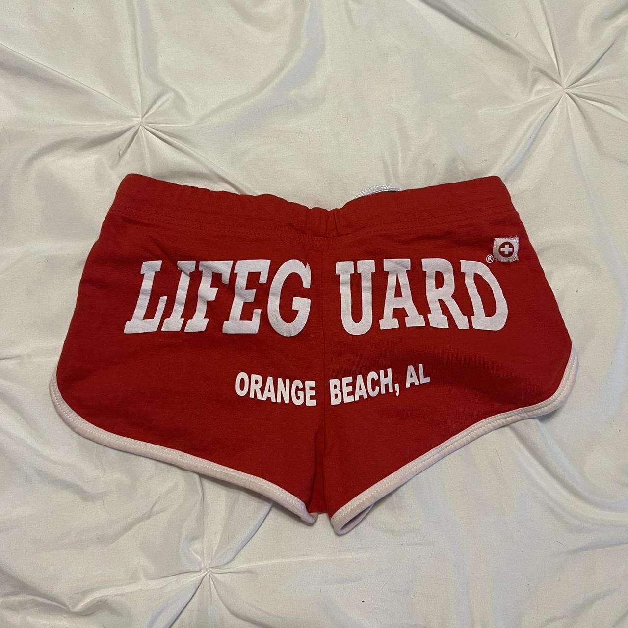 lifeguard orange beach shorts, size xs. worn a... - Depop