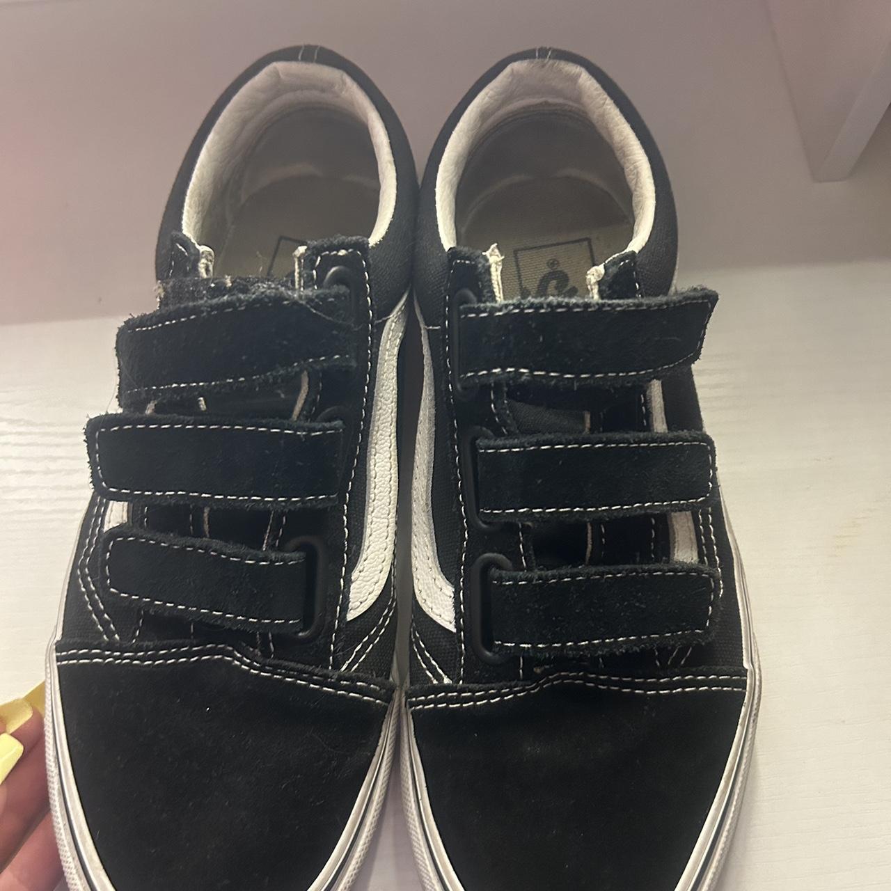 Old Skool Velcro Vans. Size 7 in womens - Depop