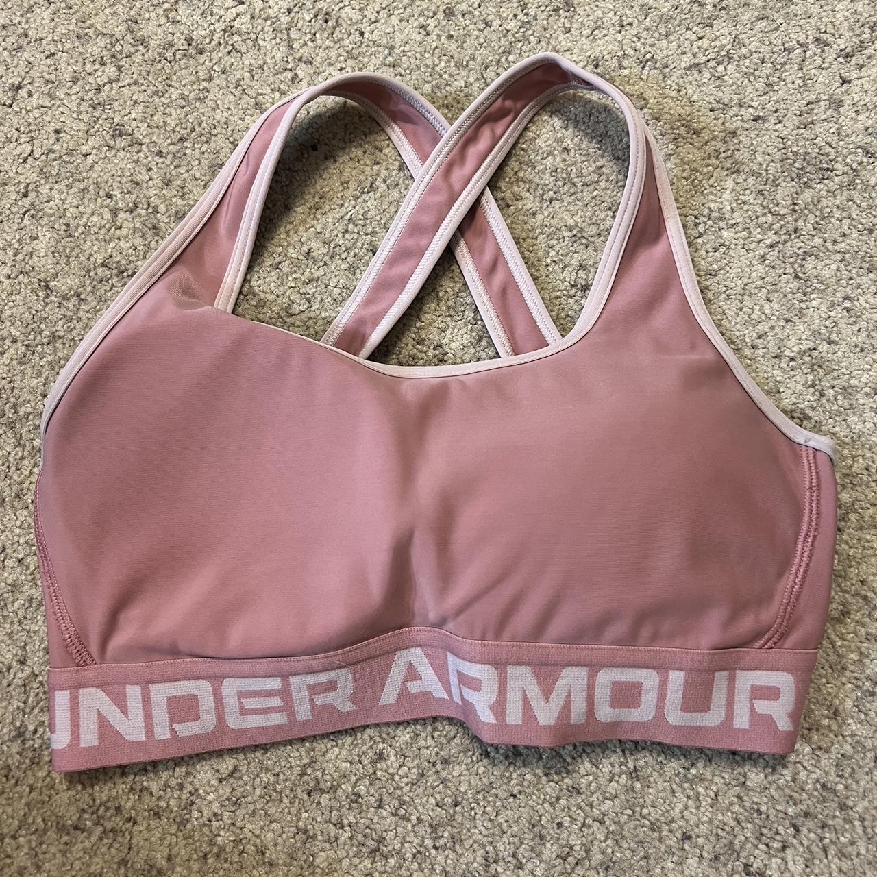 Under Armour sports bra, light pink, size medium,... - Depop