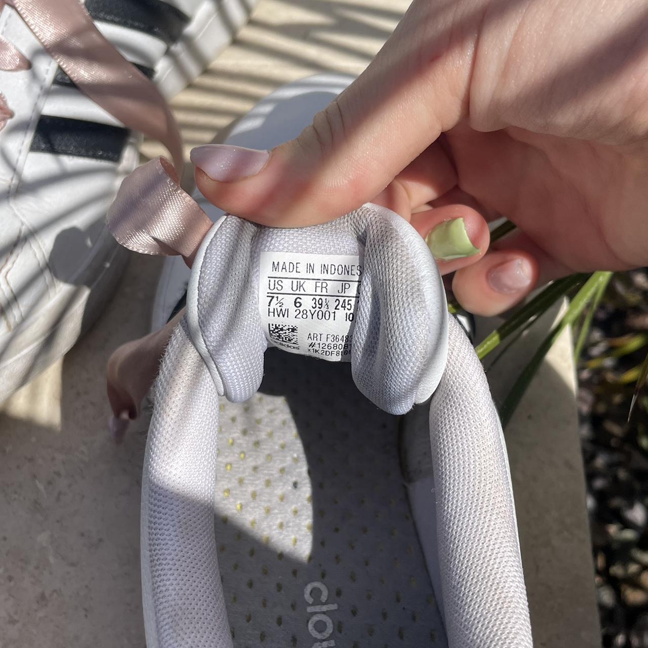 Stripped adidas with bow laces - Depop