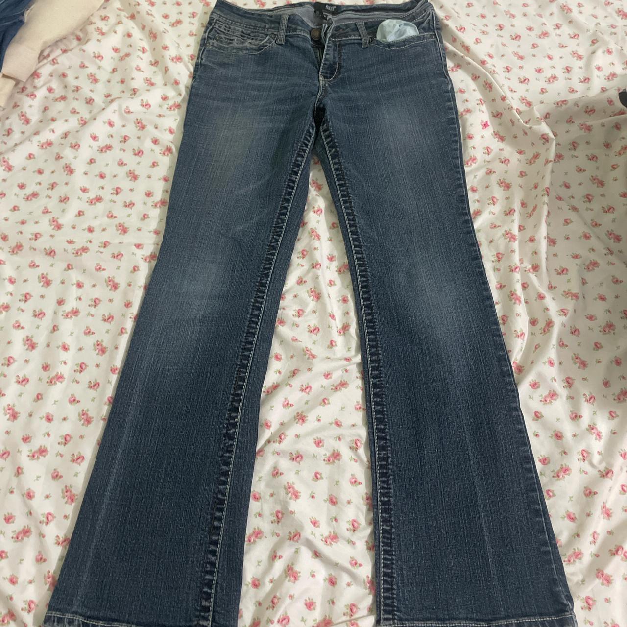 y2k low rise bootcut jeans - Depop
