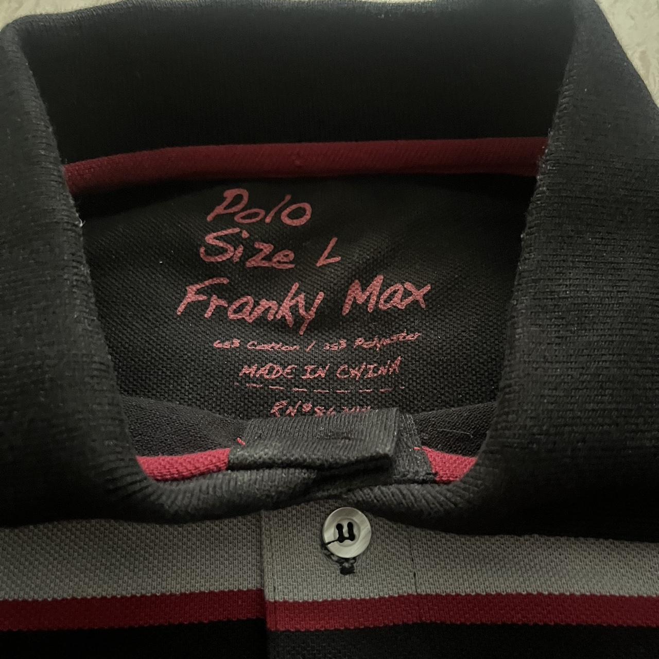 Black and red polo shirt Franky Max #streetwear... - Depop