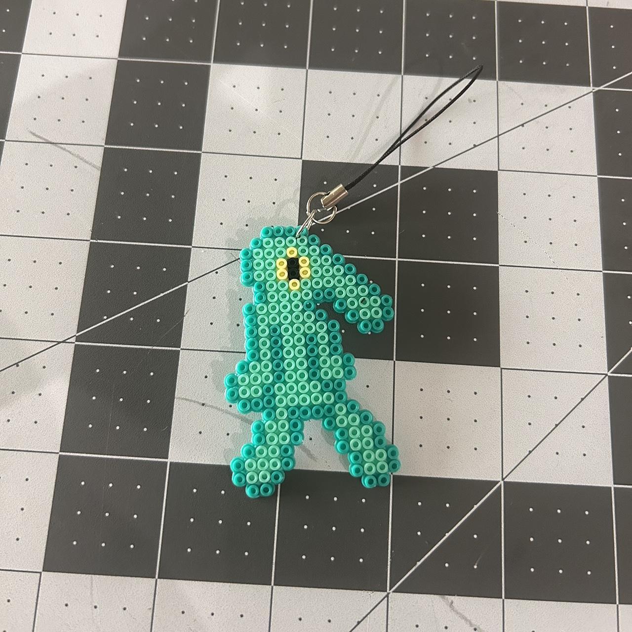 Squidward perler keychain 💚 #spongebob #squidward... - Depop
