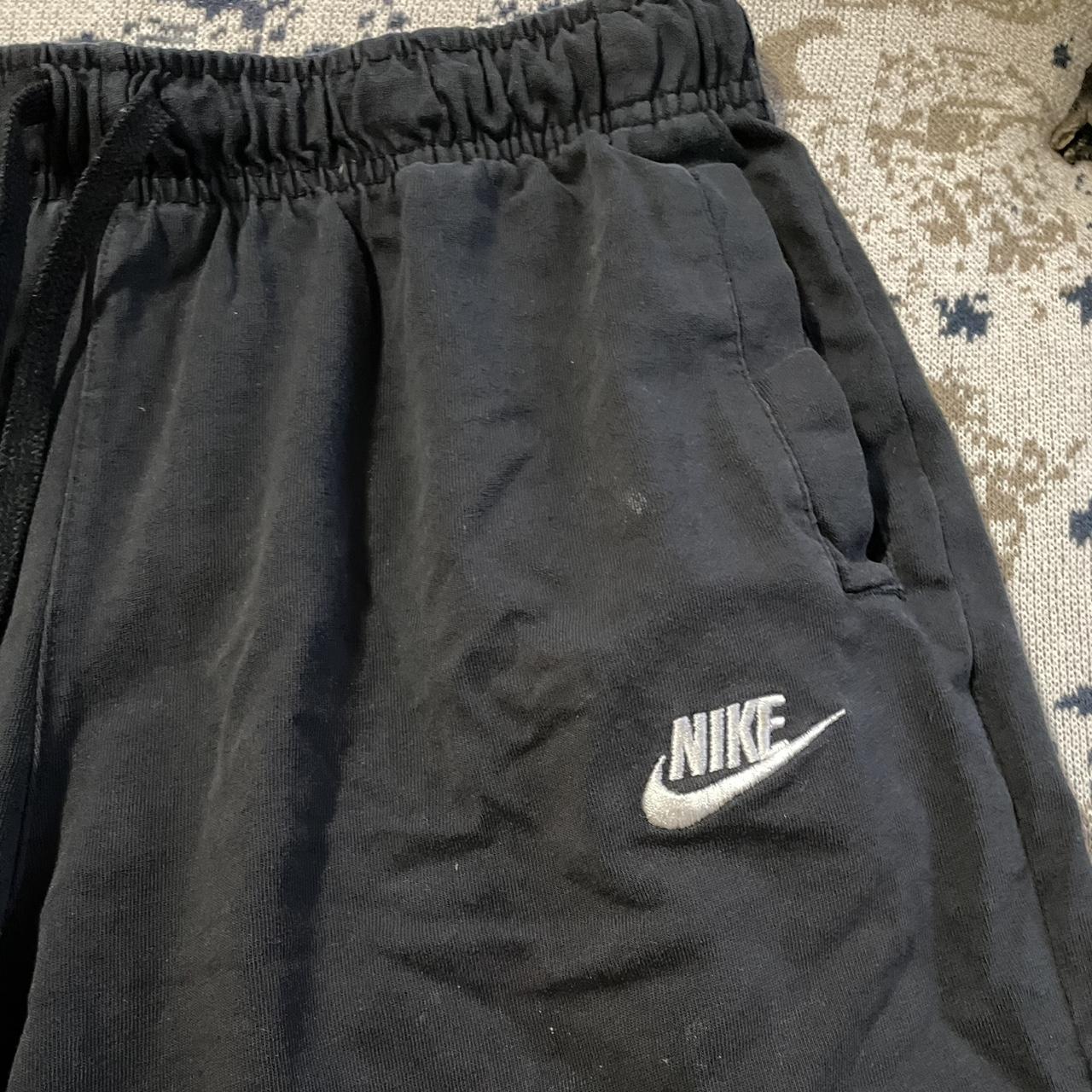 Black nike cotton shorts with back pockets and front... | Depop