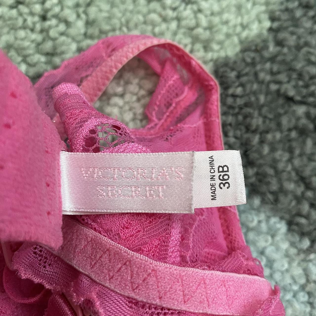victoria’s secret lace bra 36b frilly pink! - Depop