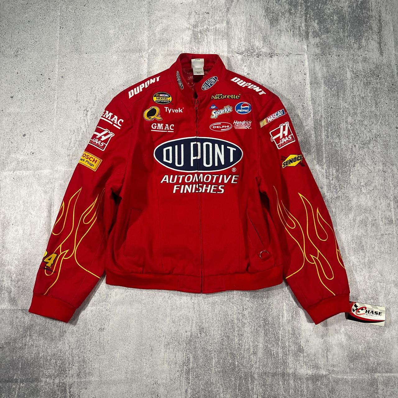 vintage 90's Nascar red flame sleeve hit racing... - Depop