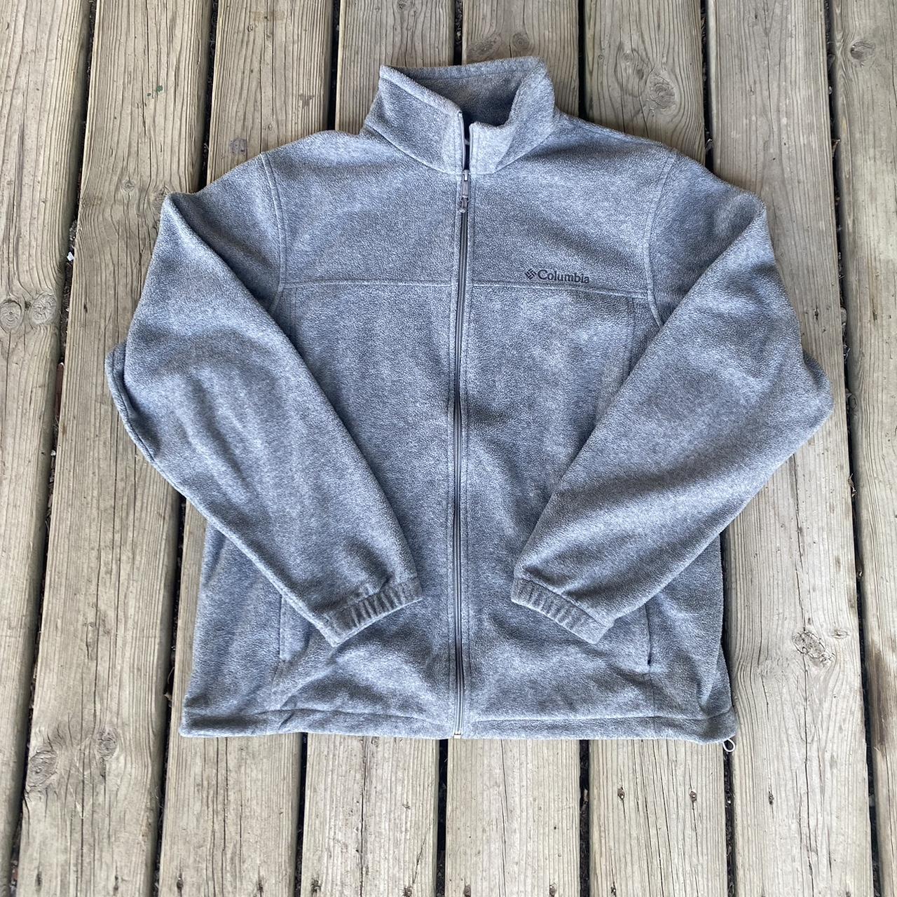 Men’s grey Columbia fleece jacket men’s size Large... - Depop
