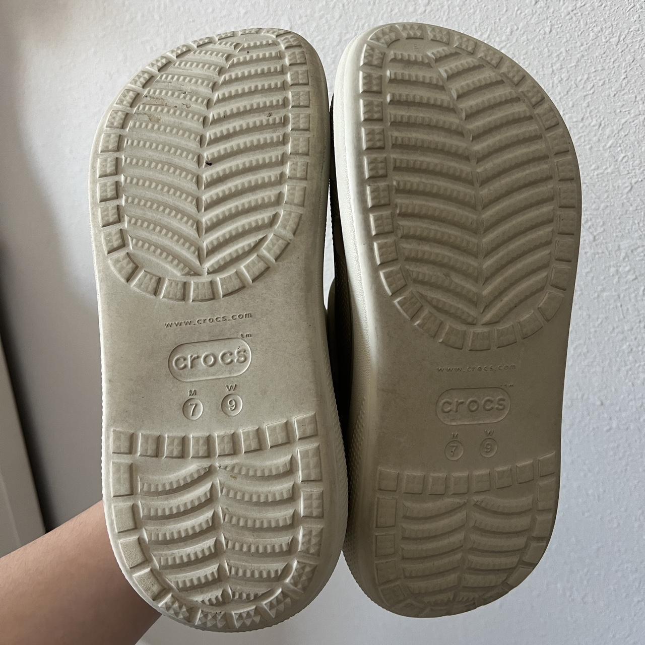 Lightly Used Platform Beige Crocs with cute charms! - Depop