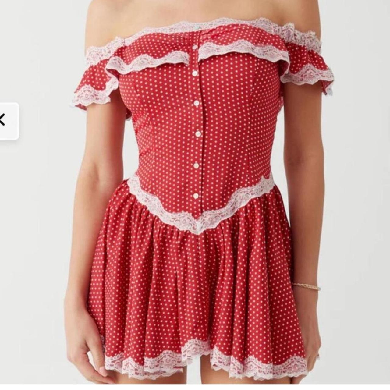 Frankies Bikinis Charli Mini Dress in Scarlett Dot... - Depop