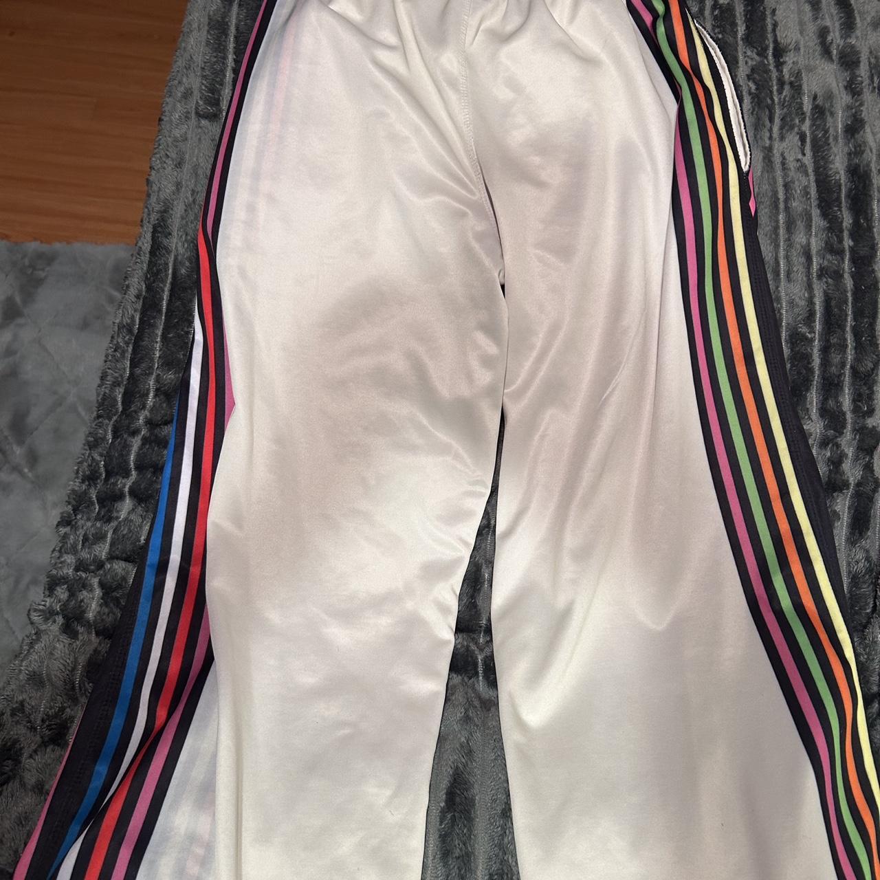 💫 White & multi-coloured Die2Live tracksuit pants 💫... | Depop