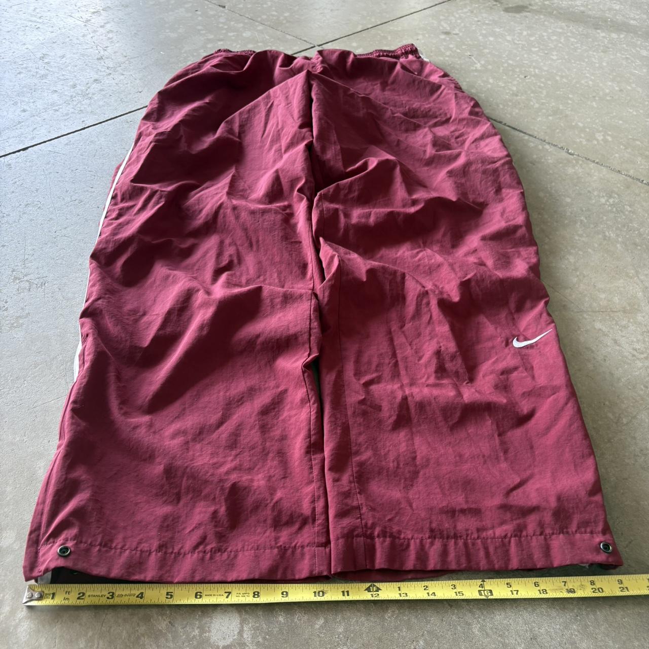 baggy 2000s burgundy nike track pants perfect... | Depop
