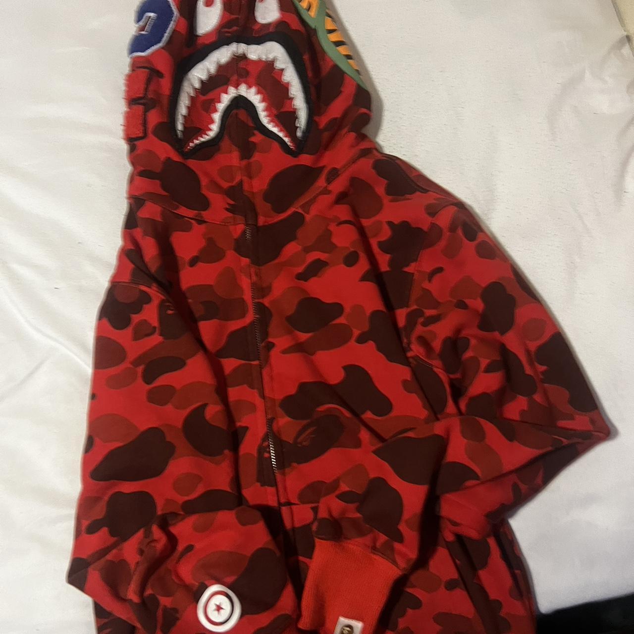 Bape red camo hoodie - Depop