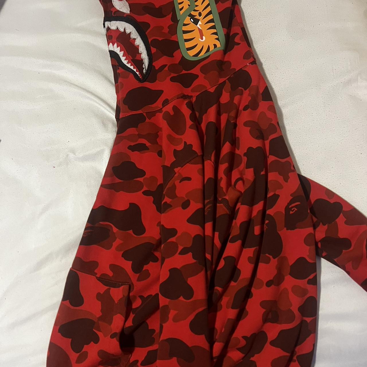 Bape red camo hoodie - Depop