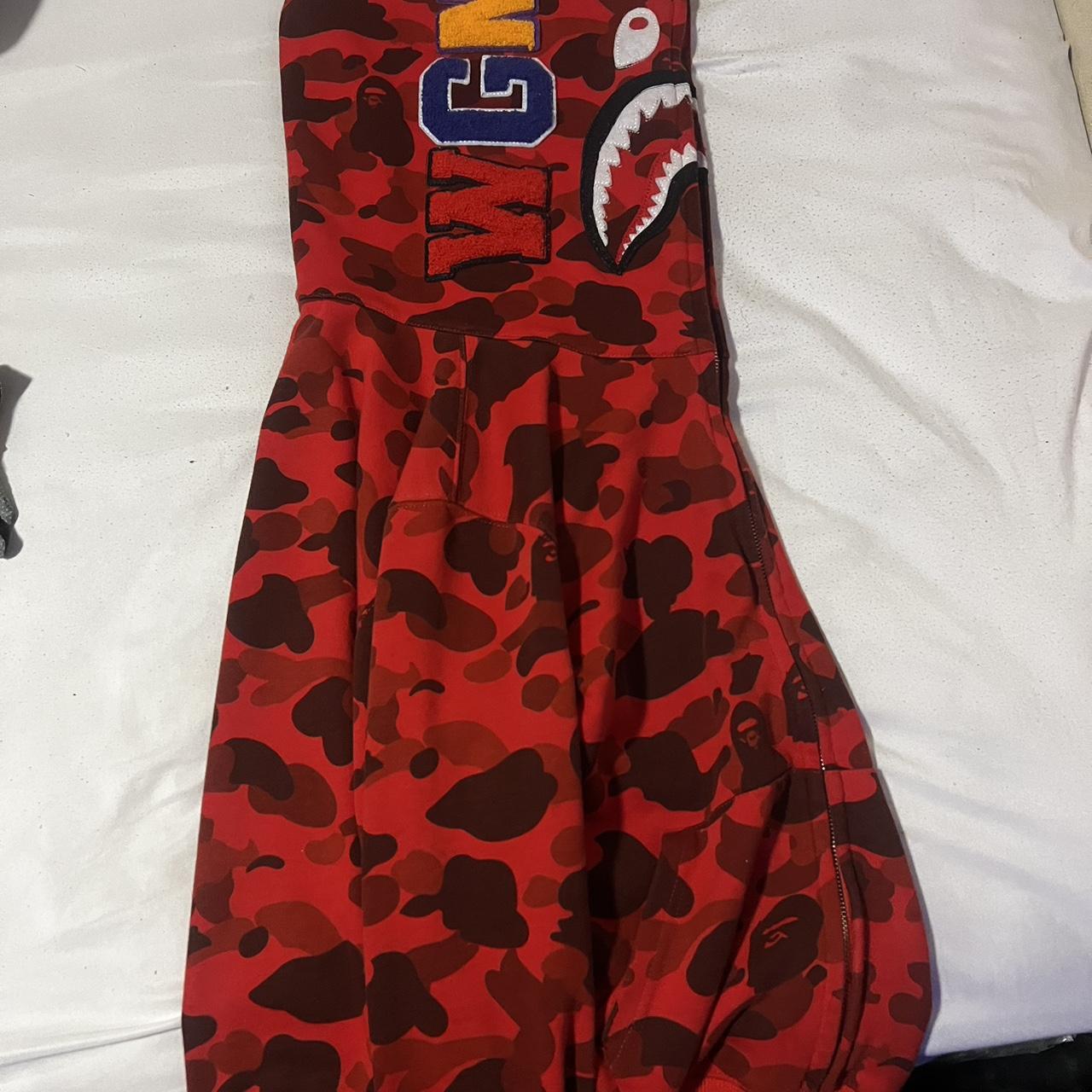 Bape red camo hoodie - Depop