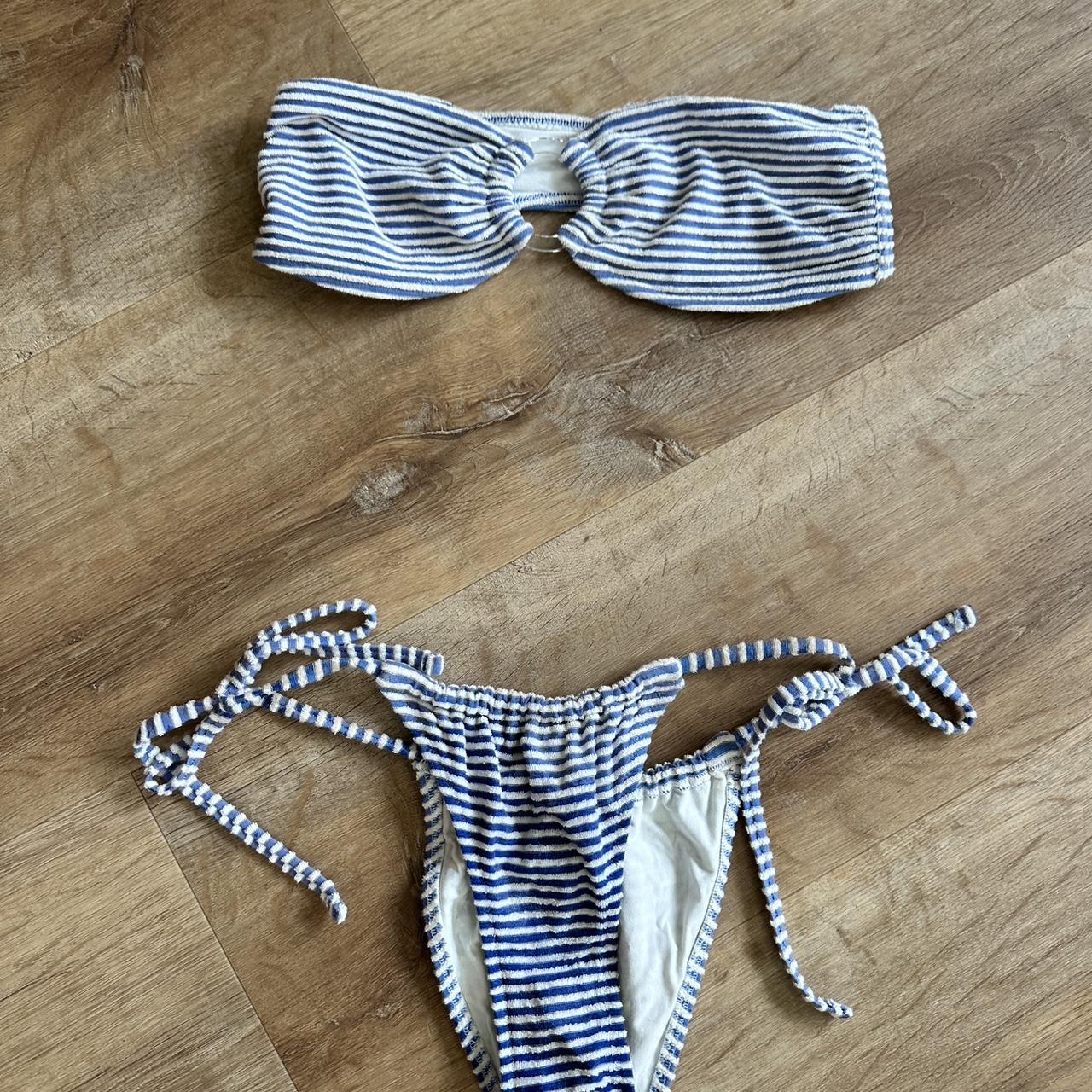 Solid and stripped Bikini. Both top and Bottom.... | Depop