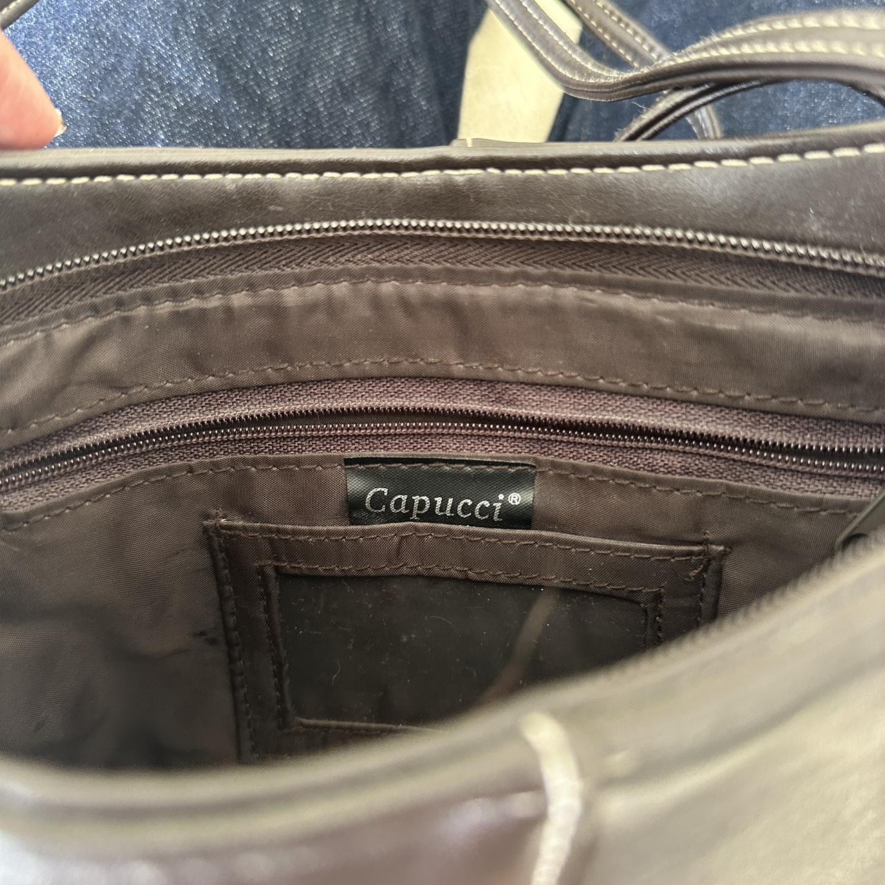 dark brown shoulder handbag