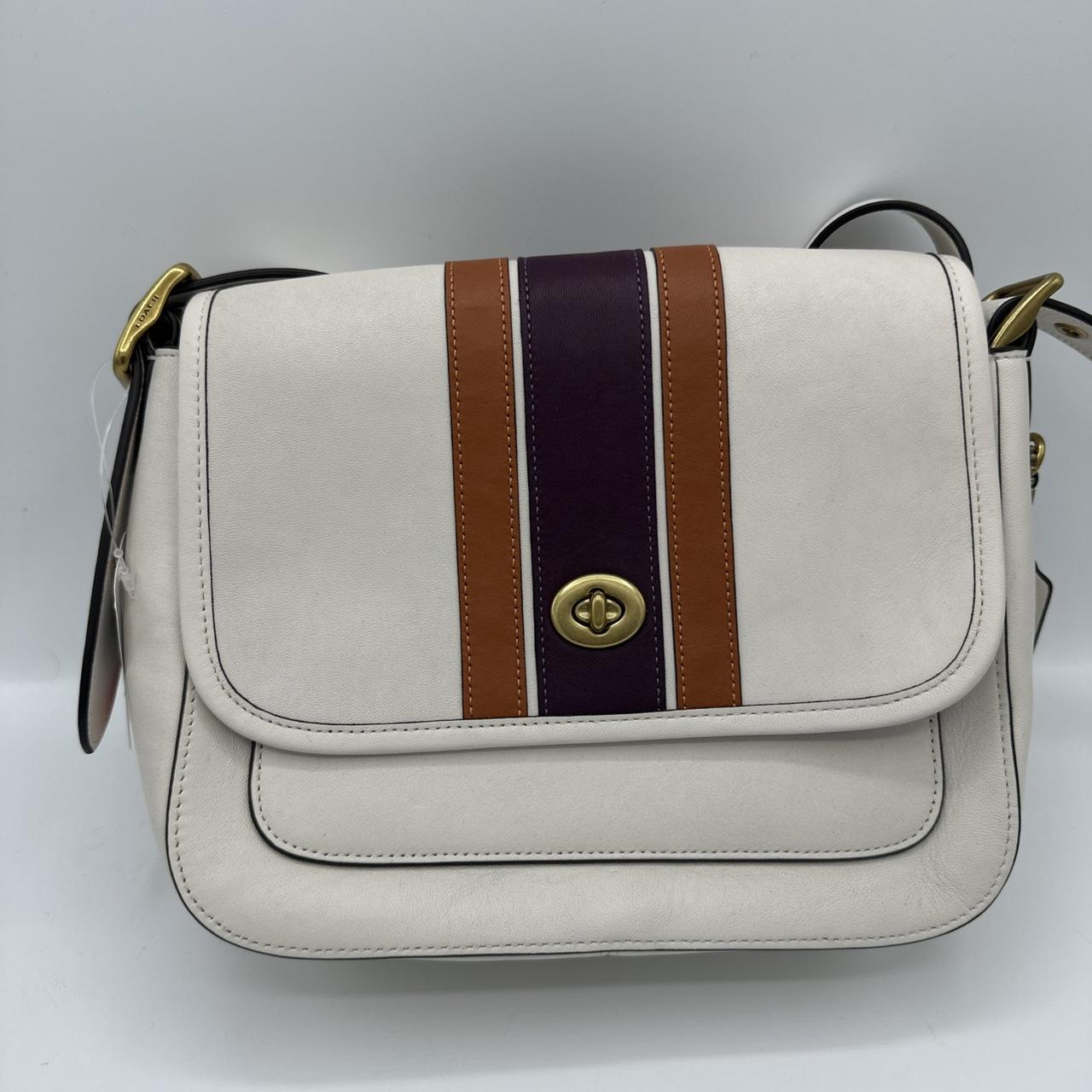 COACH RAMBLER VASITY STRIPE Shoulder Messenger Bag... - Depop