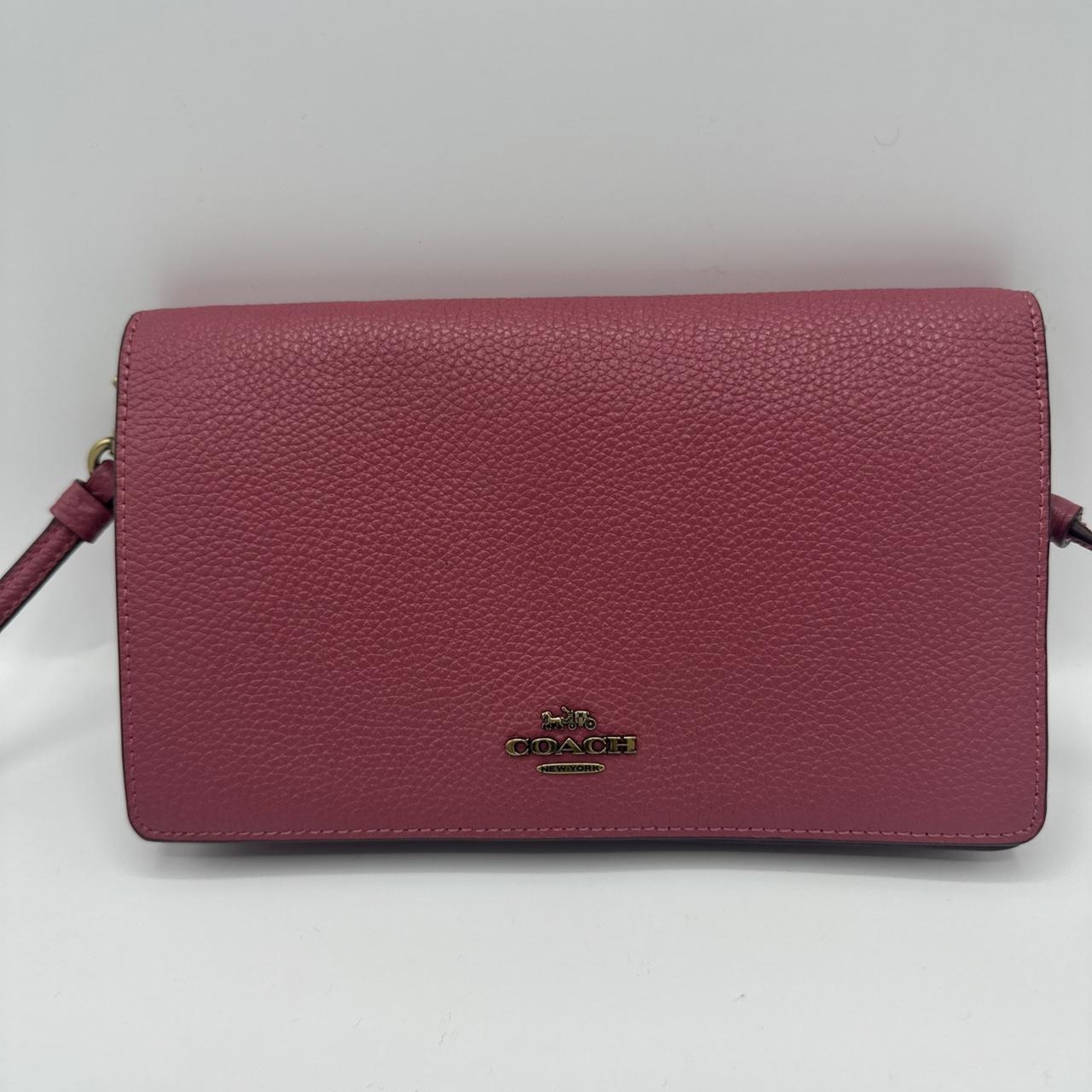 Coach Convertible Raspberry Leather Card Holder... - Depop