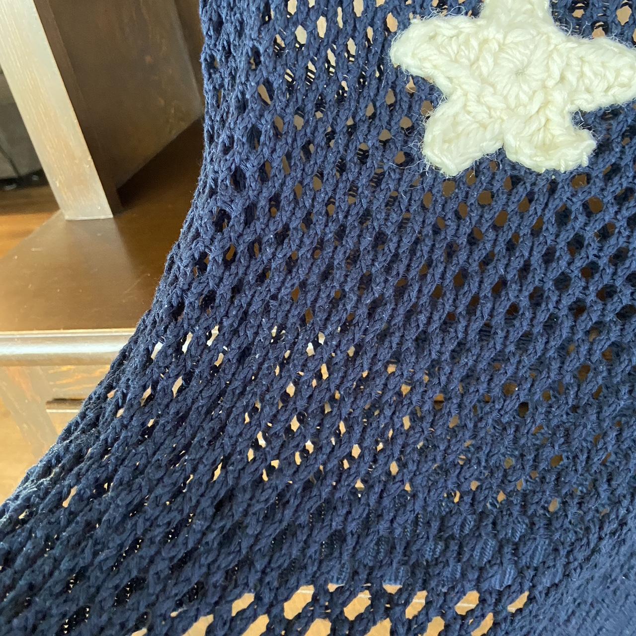 blue knitted sweater with a star on front. bought... - Depop