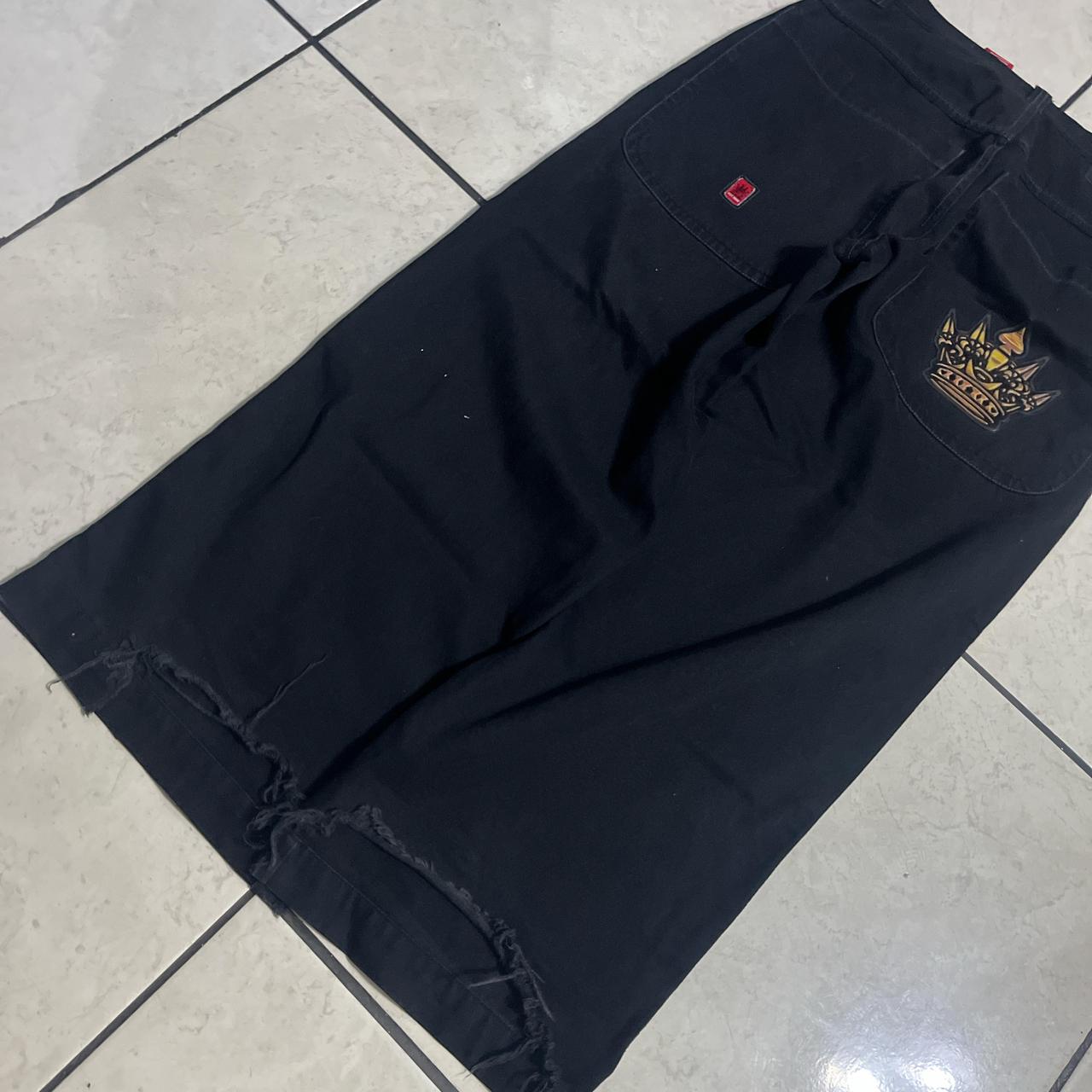 Black JNCO jeans with gold crown detailing... | Depop