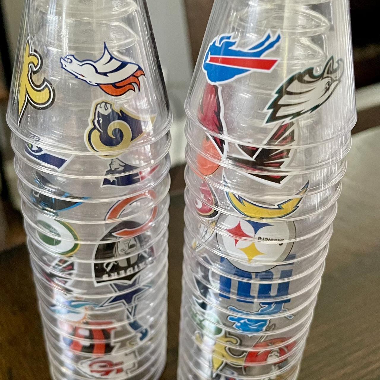 Full set of 32 NFL teams plastic shot glasses #nfl... - Depop