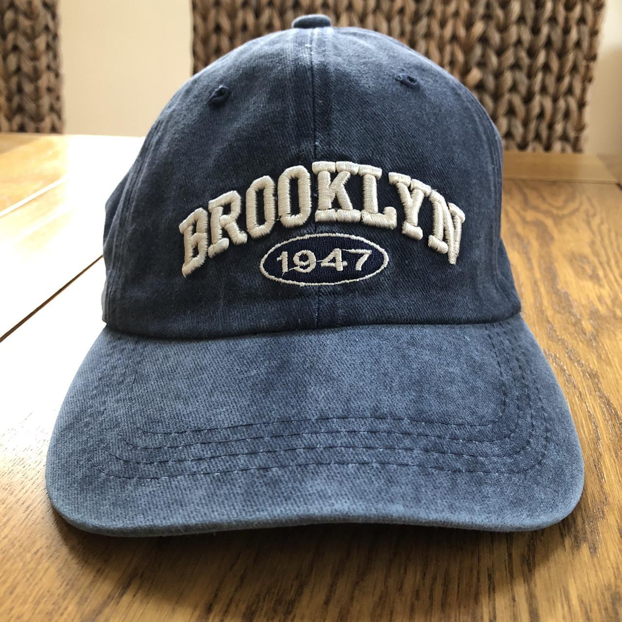 Brooklyn Washed Navy Baseball Cap... - Depop