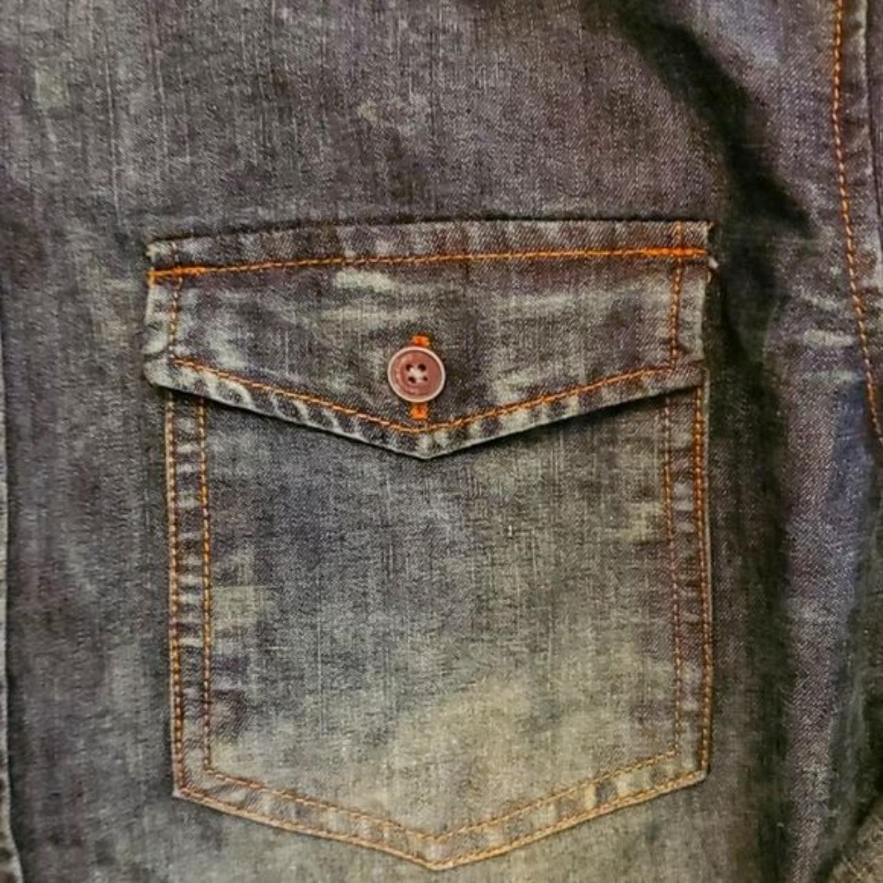 Denim & Rivets Distressed Denim Shirt Bleach... - Depop