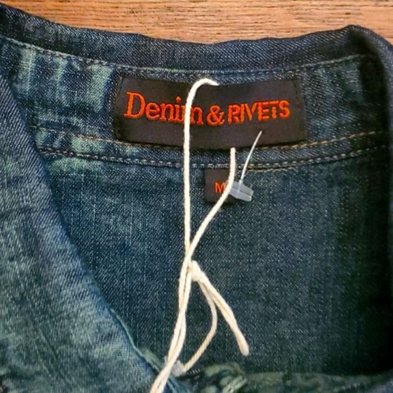 Denim & Rivets Distressed Denim Shirt Bleach... - Depop