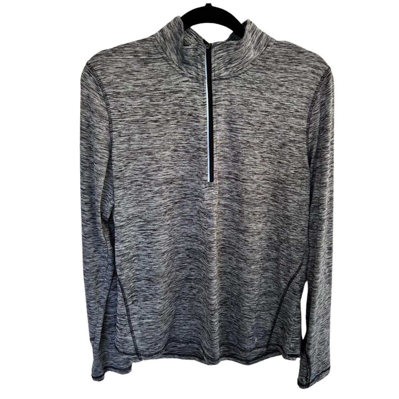 Danskin Now Semi-Fitted Zip Neck Pullover Black... - Depop