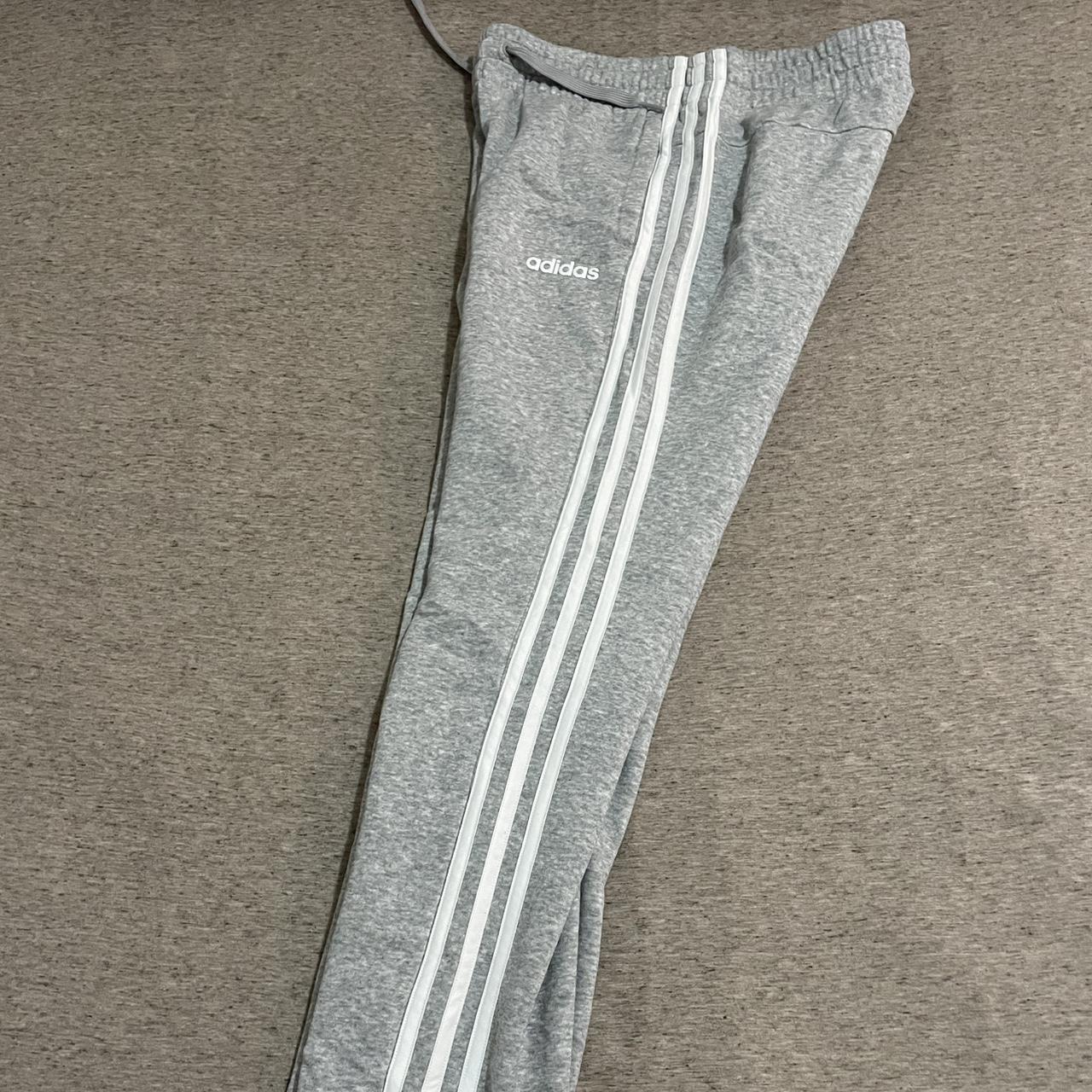 Grey and white Adidas sweatpants #sweatpants xs - Depop