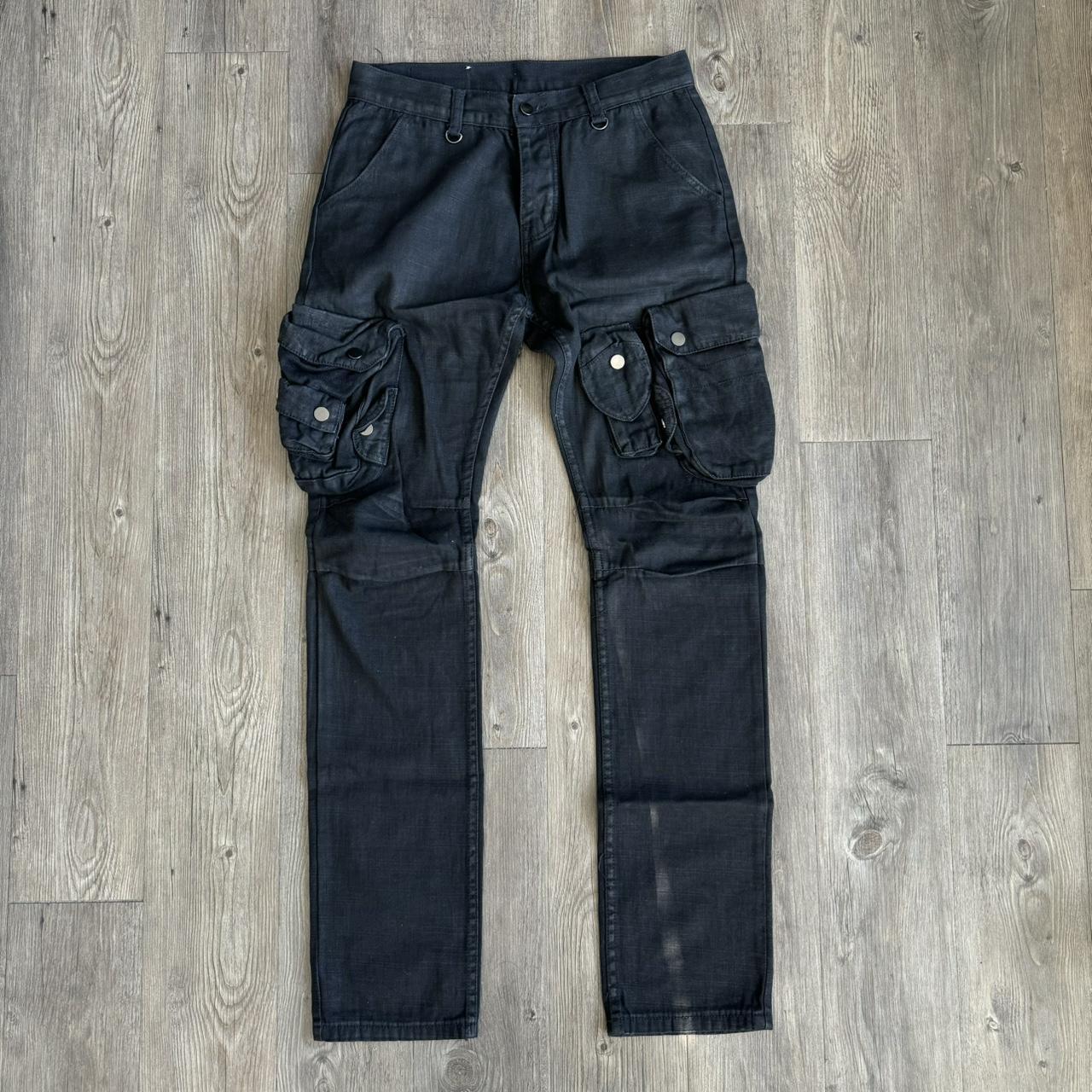 MNML wax denim cargo pants size 32 - Depop