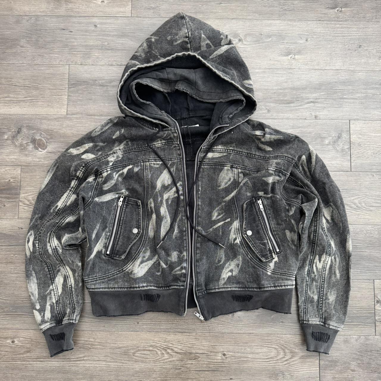 MNML double denim hooded jacket Size M (new no tag) | Depop