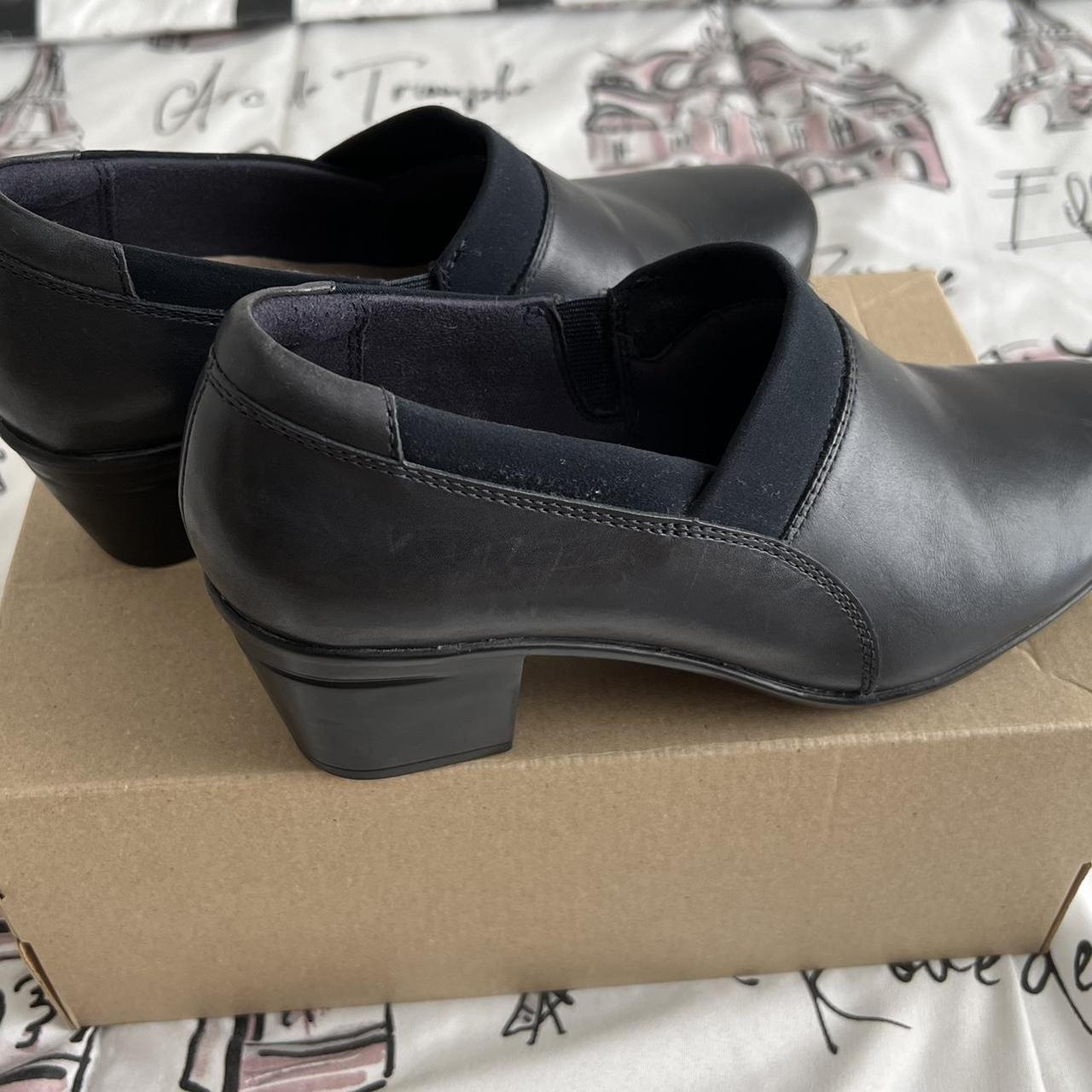 Collection by Clarks Navy Leather Emslie Summit Shoe... | Depop