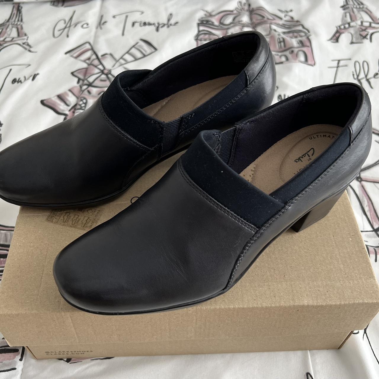 Collection by Clarks Navy Leather Emslie Summit Shoe... | Depop