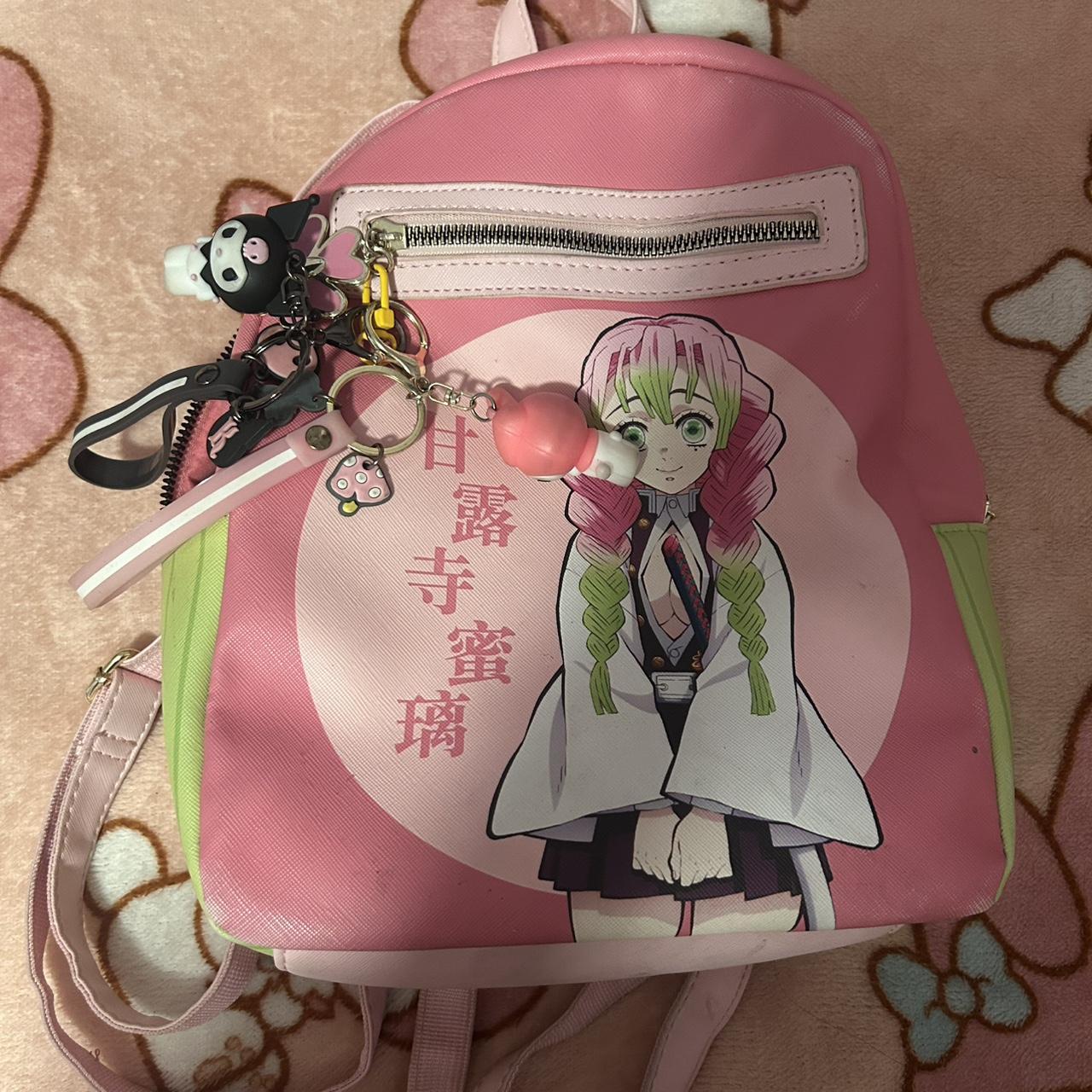 Tan and pink mitsuri Demon Slayer backpack, comes... | Depop