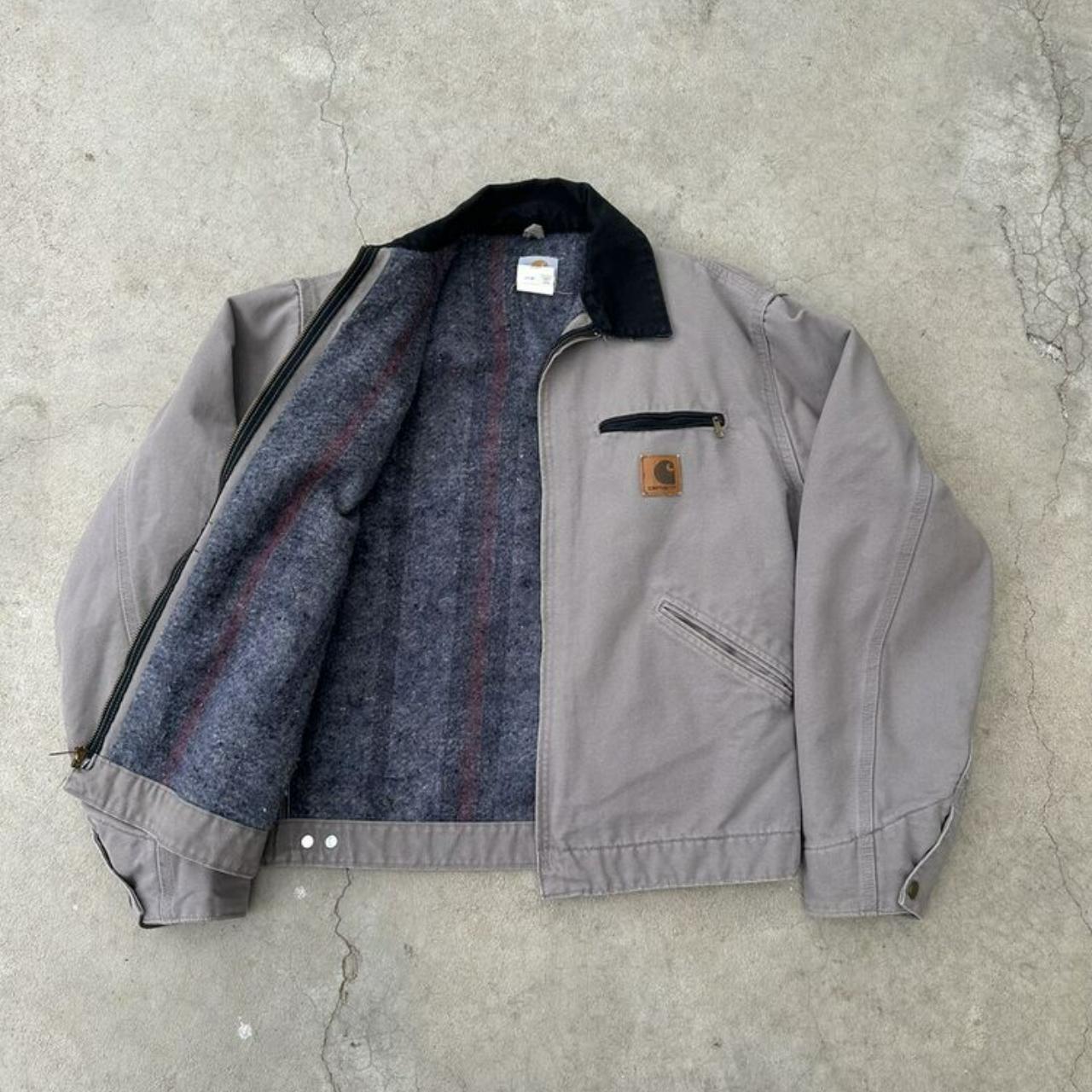 Vintage Carhartt Detroit Jacket J64 CMT Size M - Depop