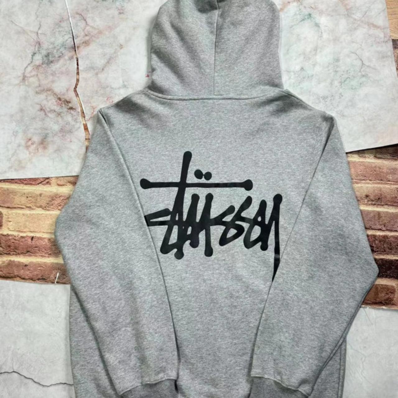 Stussy grey hoodie Size S brand new - Depop