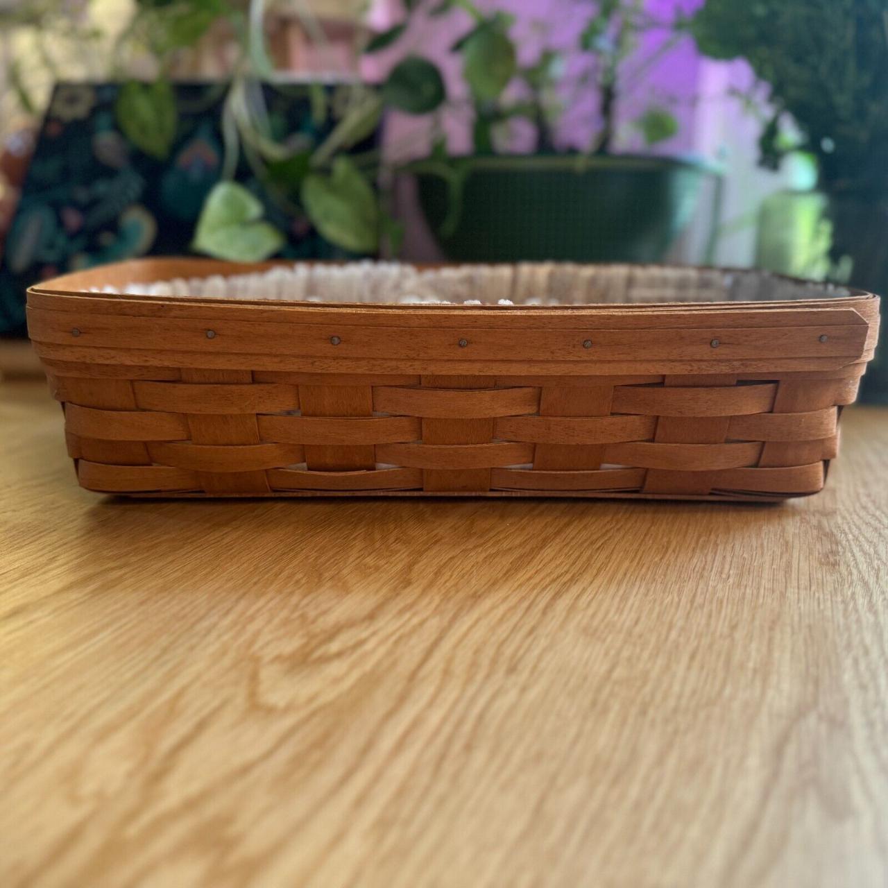 Longaberger 1992 Woven Rectangular Bread Basket +... - Depop