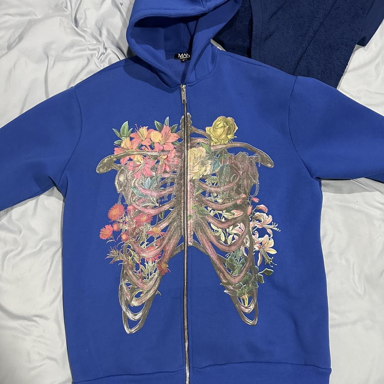 blue rhinestone jacket - Depop