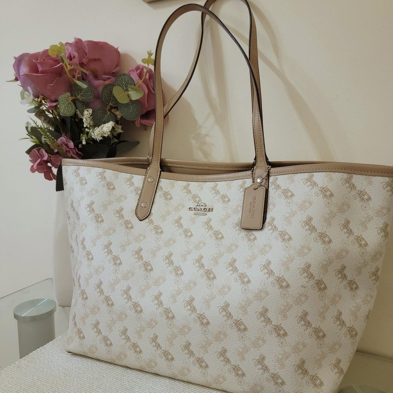 Coach cream and beige reversible tote bag Excellent... - Depop