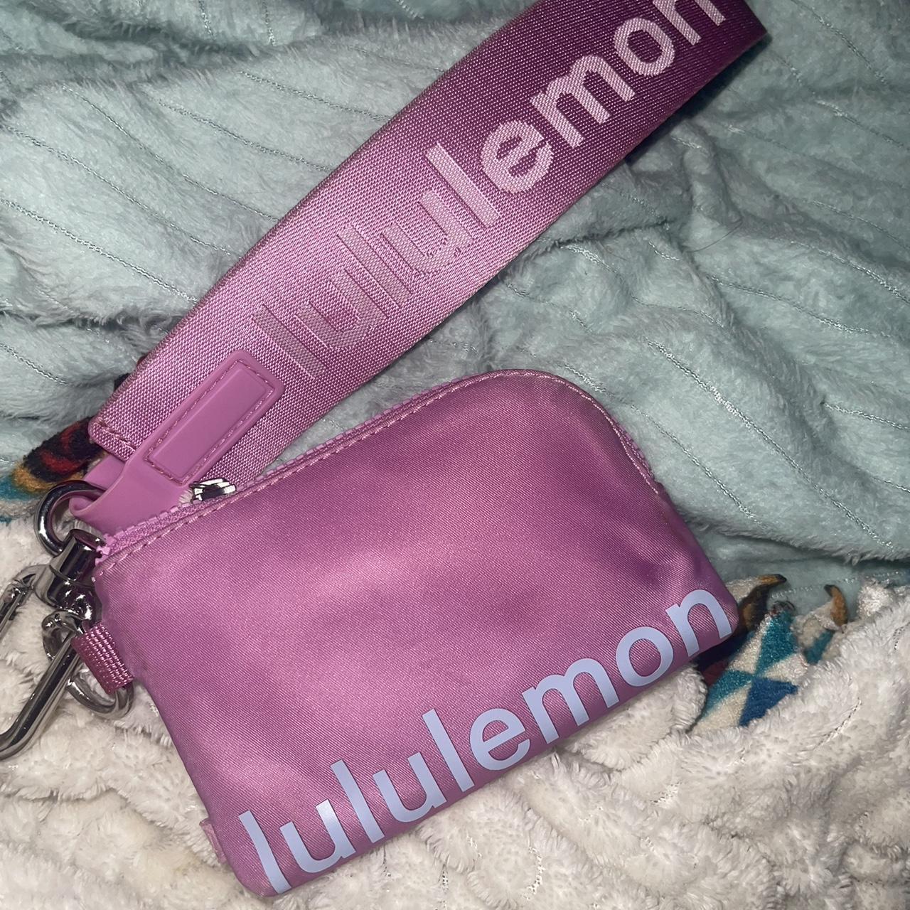 Pink lululemon keychain and wallet - Depop