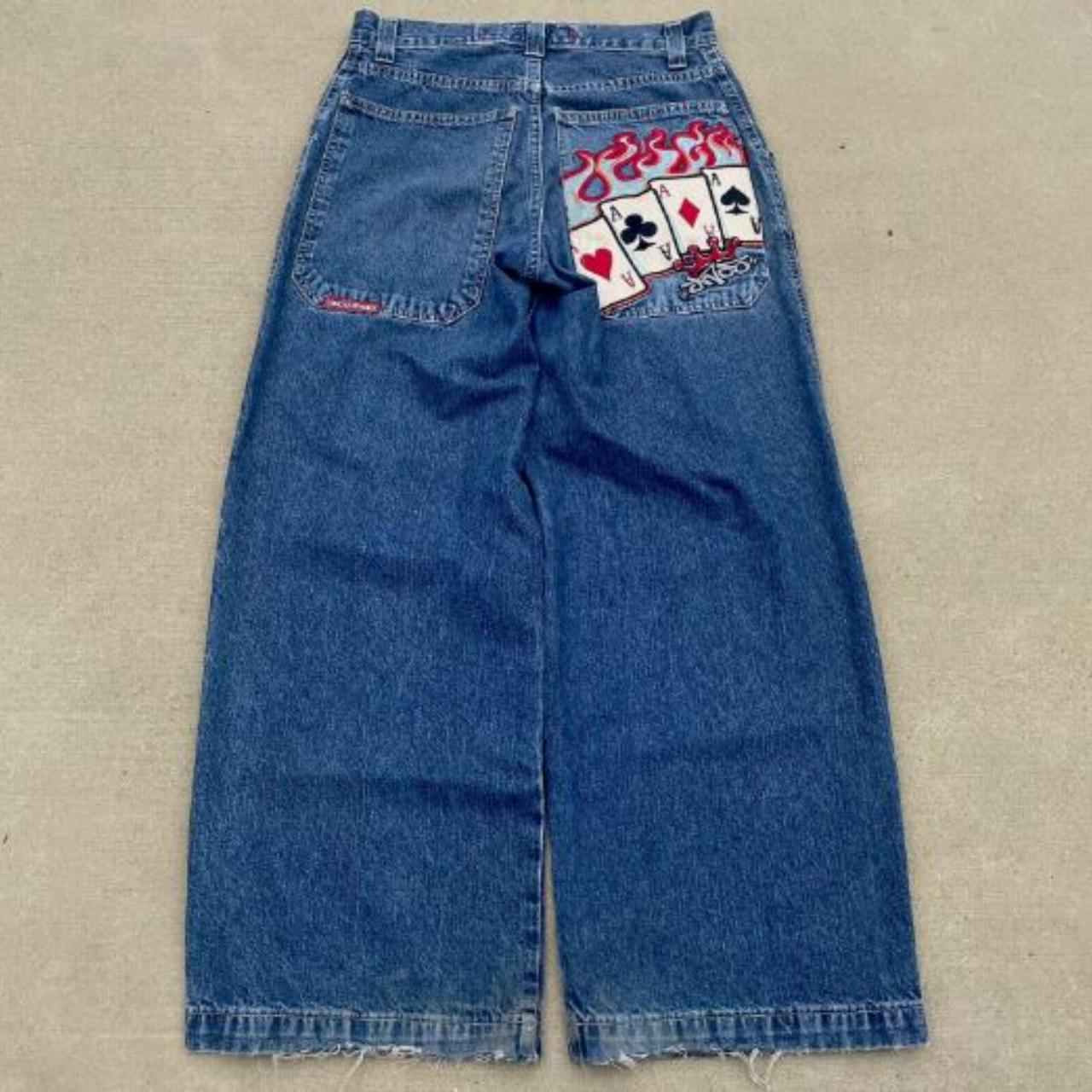 Vintage JNCO jeans flaming ace 90's-Y2K 30x30 Baggy... - Depop